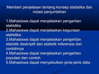 Konsep Dasar Statistik Data | PPT