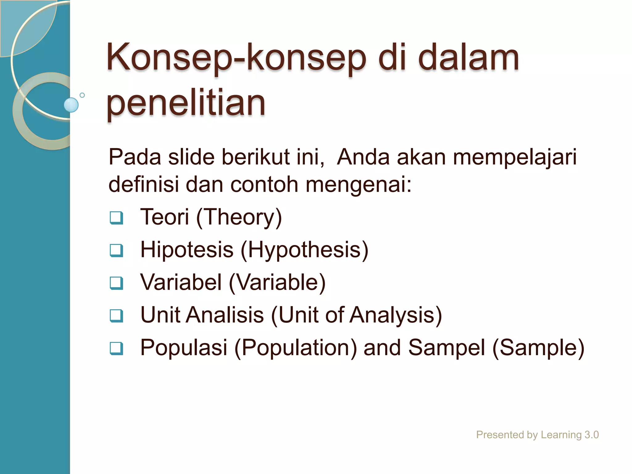 Konsep konsep di dalam penelitian | PPT