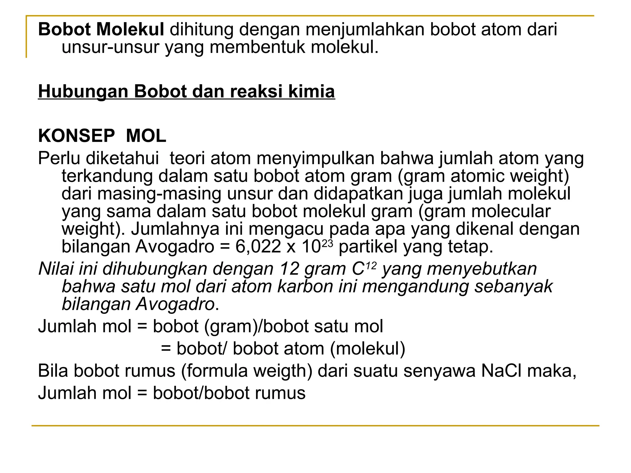 konsep mol perhitungan kimia sains new .ppt