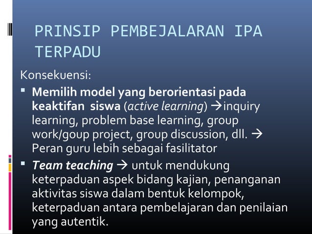 Konsep prinsip-pembelajaran-ipa-terpadu | PPT