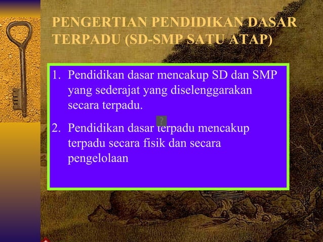 Konsep SD-SMP Satu Atap | PPT