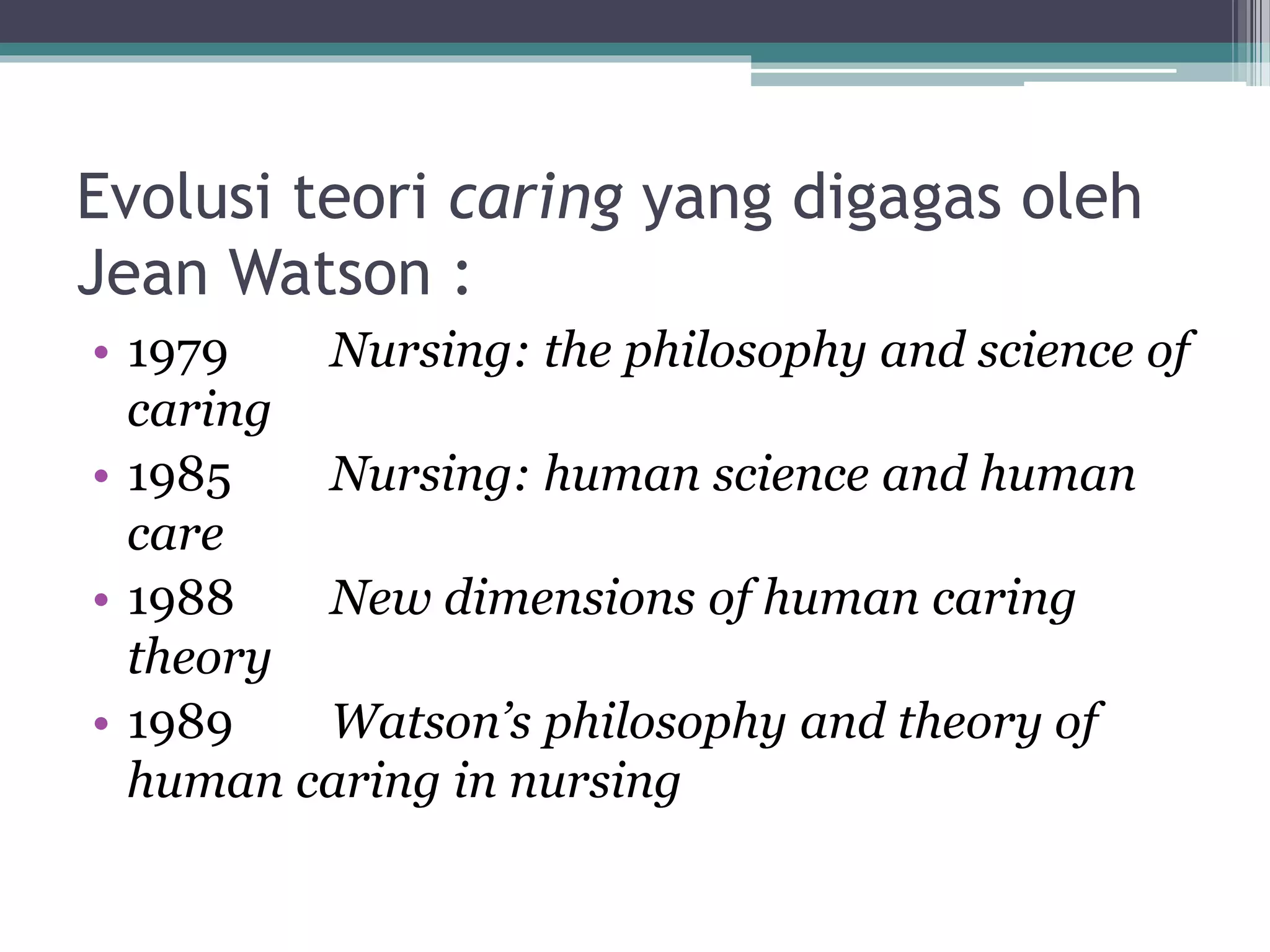 Konsep teori jean watson update | PPTX