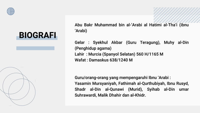 Konsep Al tajali ilahi ibnu arabi presentation | PPTX