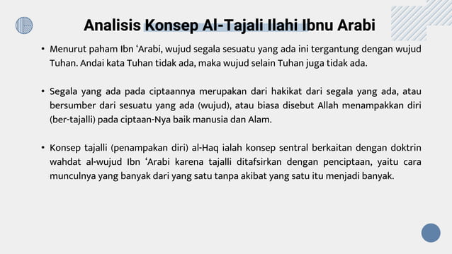 Konsep Al tajali ilahi ibnu arabi presentation | PPTX
