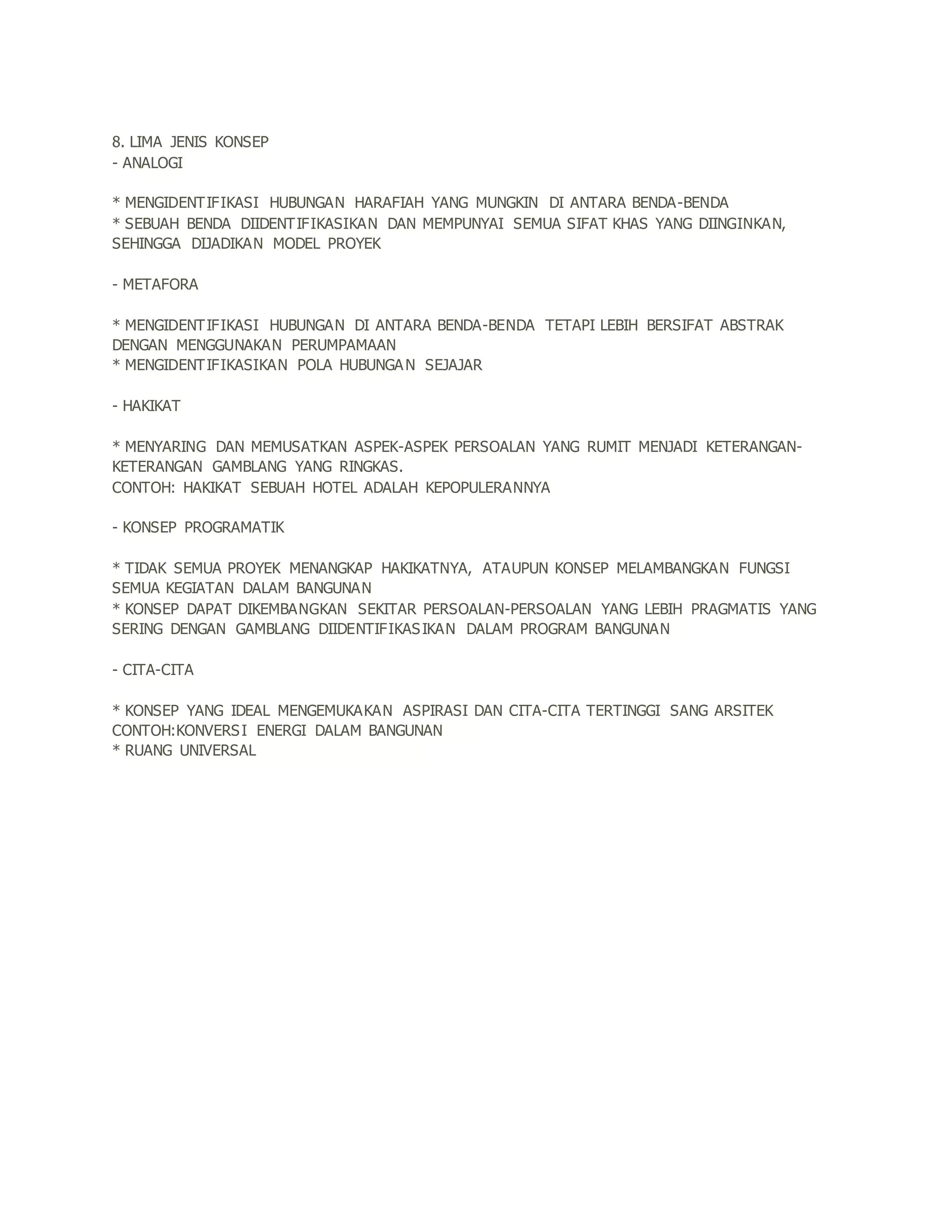 Konsep bangunan | DOCX