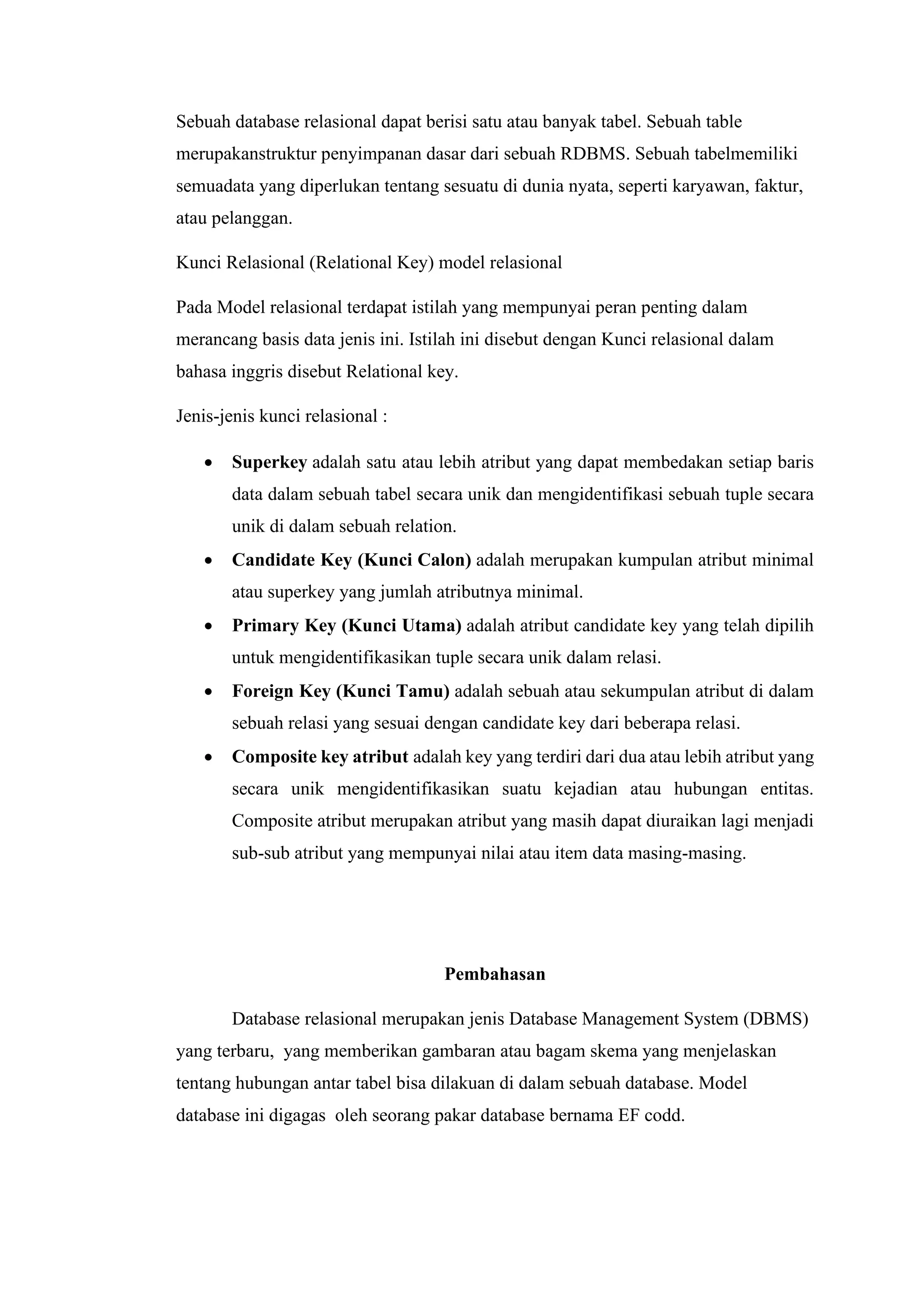 Konsep basis data relasional | PDF