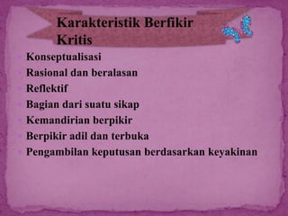 Konsep berfikir kritis | PPTX
