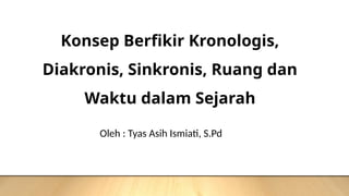 Konsep Berfikir Kronologis, Diakronis, Sinkronis, Ruang dan Waktu dalam ...