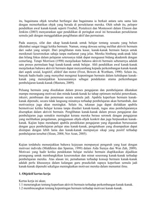 Konsep bermain dalam pakk | PDF