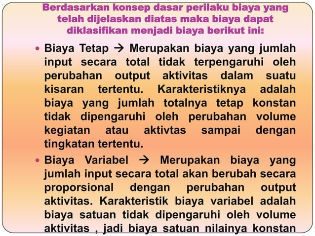 Konsep Biaya dan perilaku Biaya | PPTX