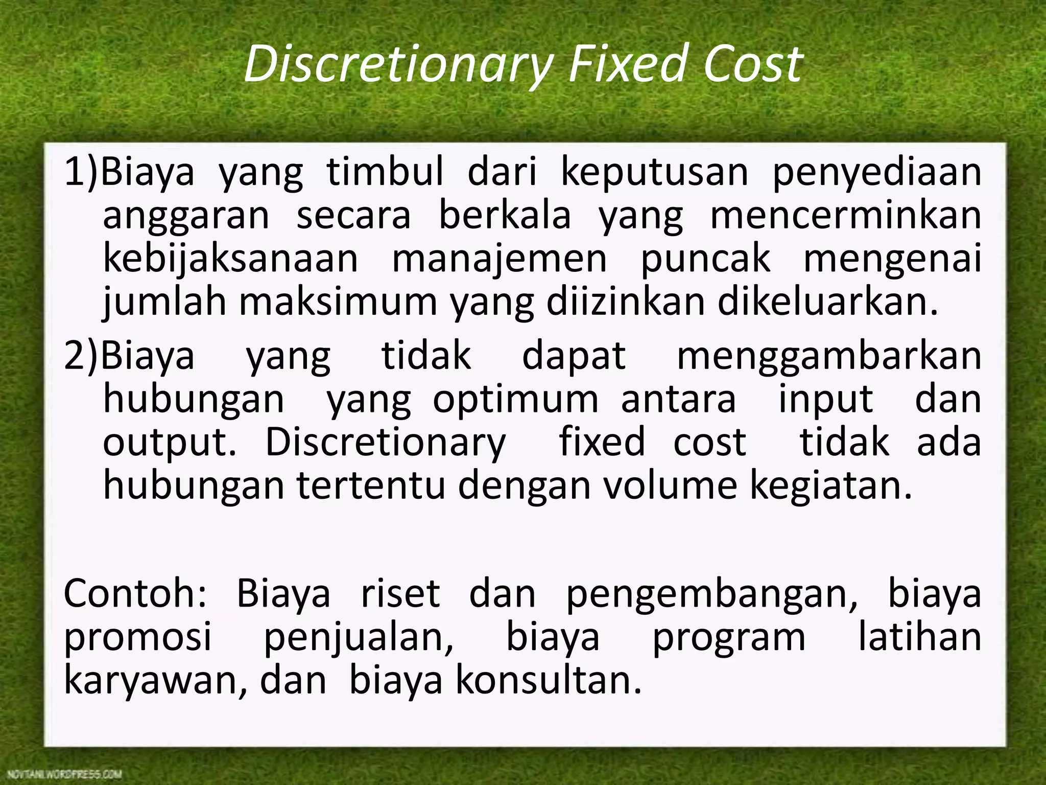 Konsep biaya dan pola perilaku biaya | PPTX