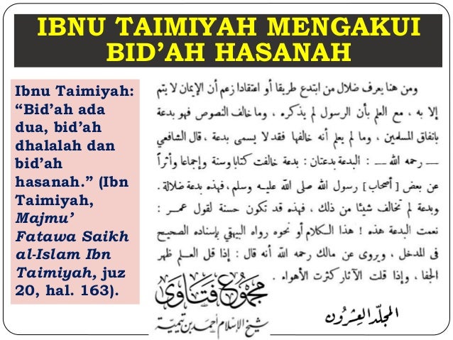 Konsep dan Dalil tentang bid'ah hasanah