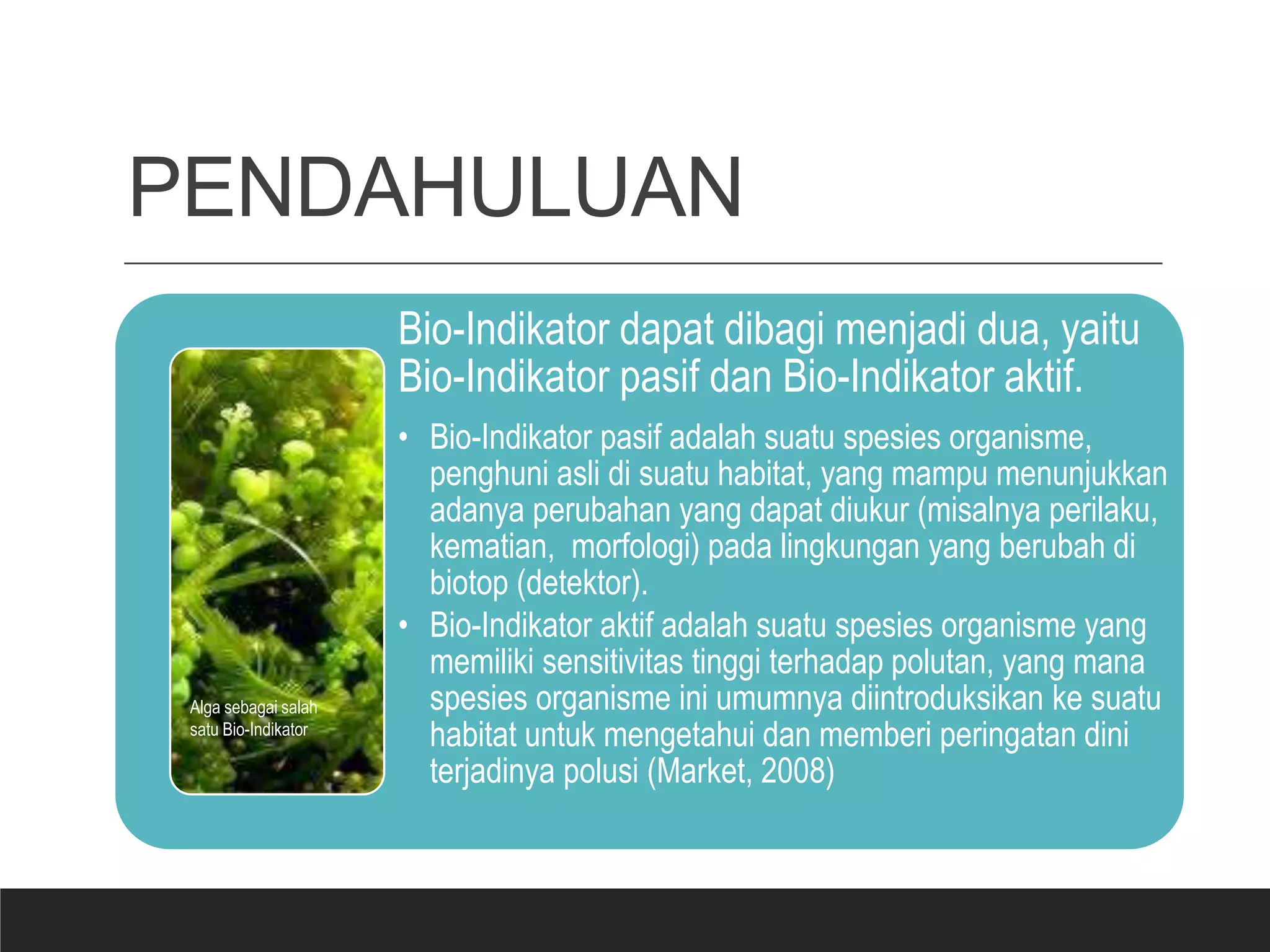 Konsep bioindikator dan contoh bioindokator (ppt) | PPTX