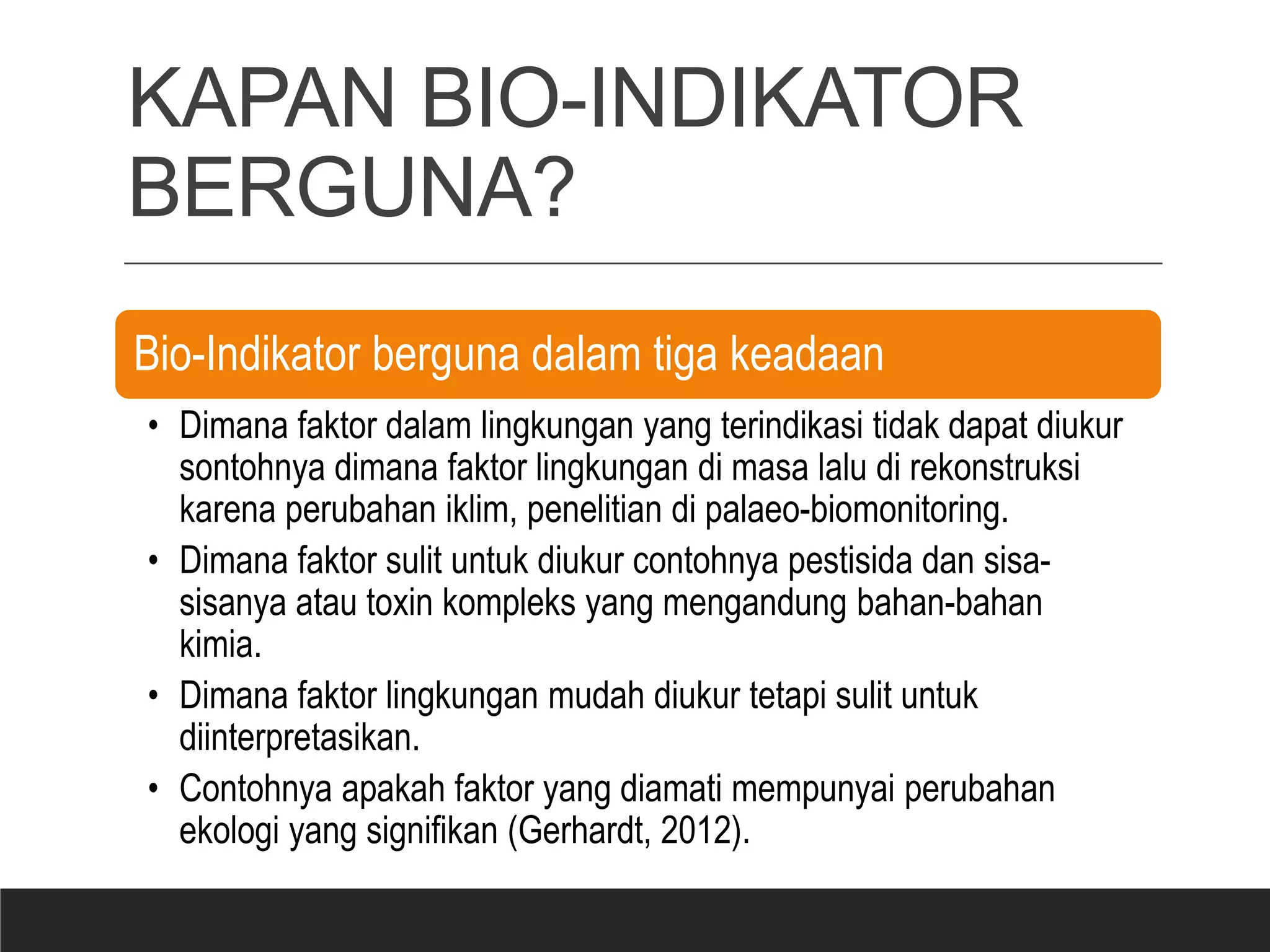 Konsep bioindikator dan contoh bioindokator (ppt) | PPTX