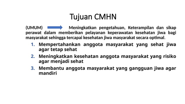 Konsep CMHN (Community Mental Health Nursing) | PPTX