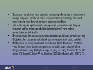 Konsep dalam mutu pendidikan | PPT