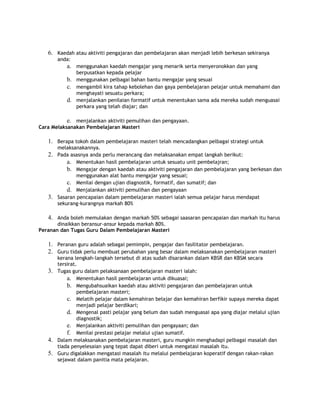 Konsep+dan+cara+melaksanakan+pembelajaran+masteri | DOC