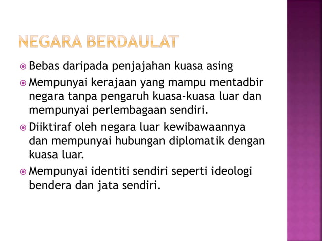 Konsep dan ciri negara berdaulat | PPTX