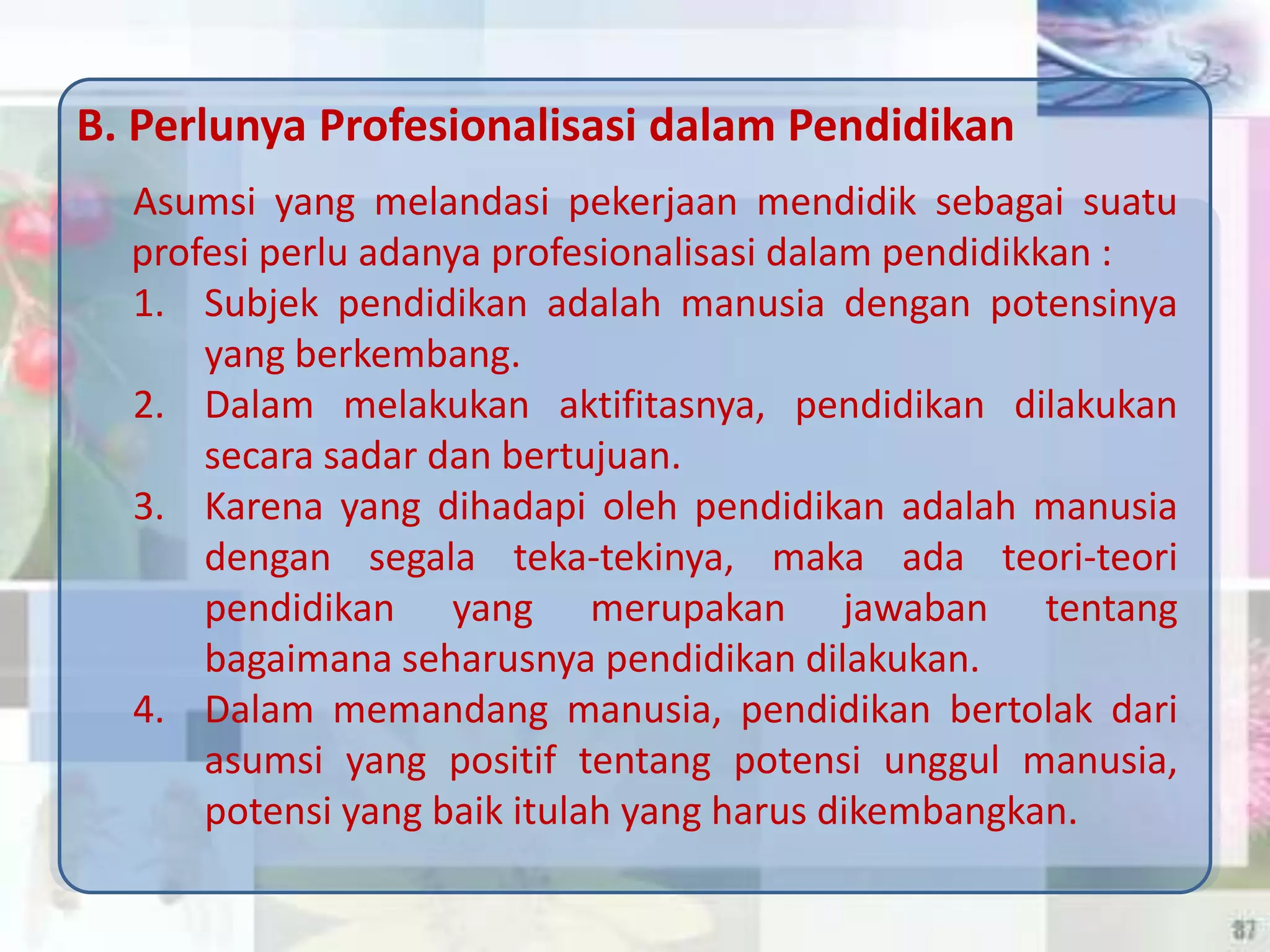 Konsep dan ciri suatu profesi | PPTX
