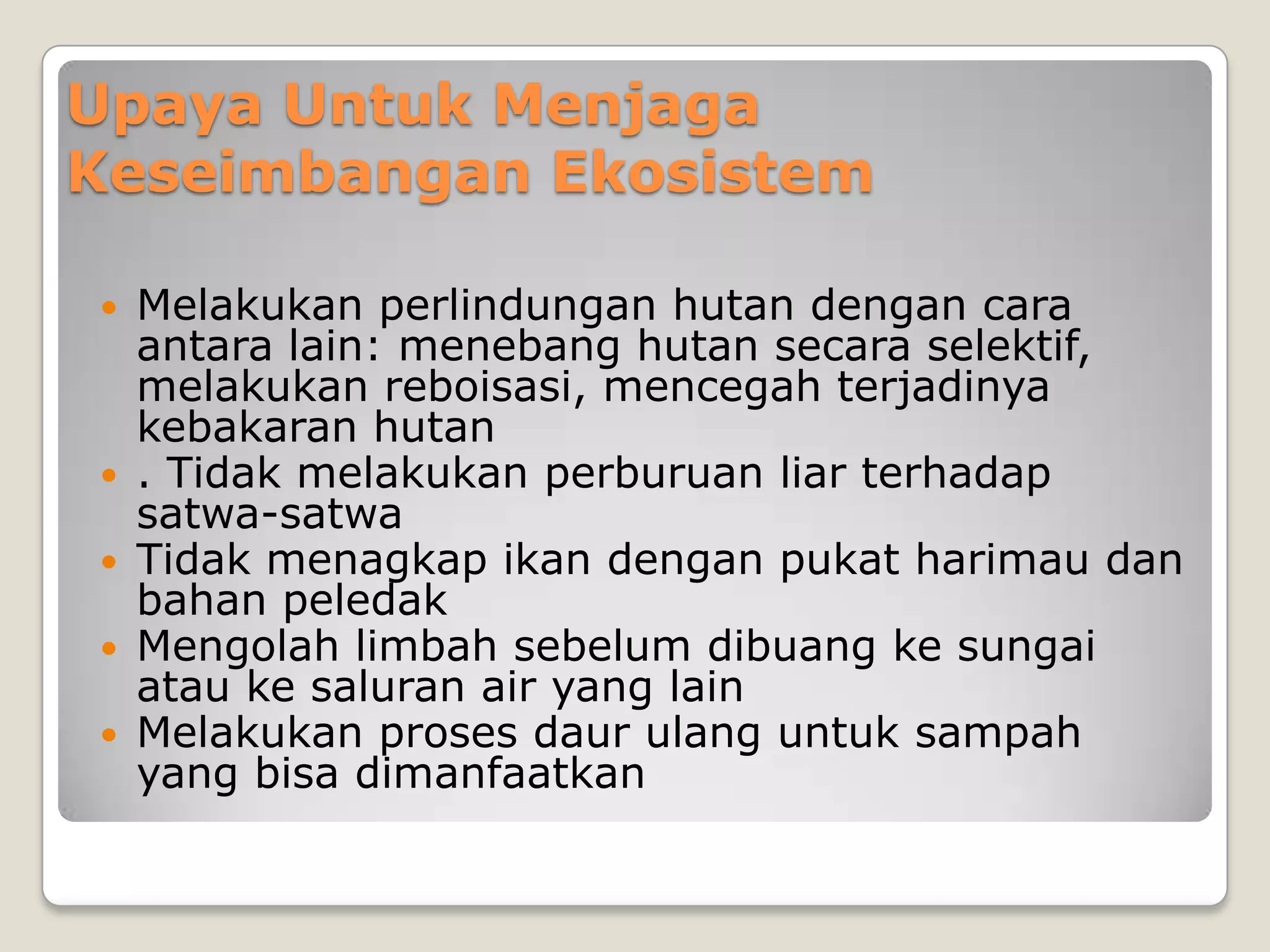 Konsep dan keseimbangan ekosistem | PPTX