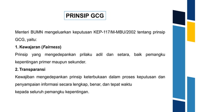 Konsep dan penerapan GCG | PPTX