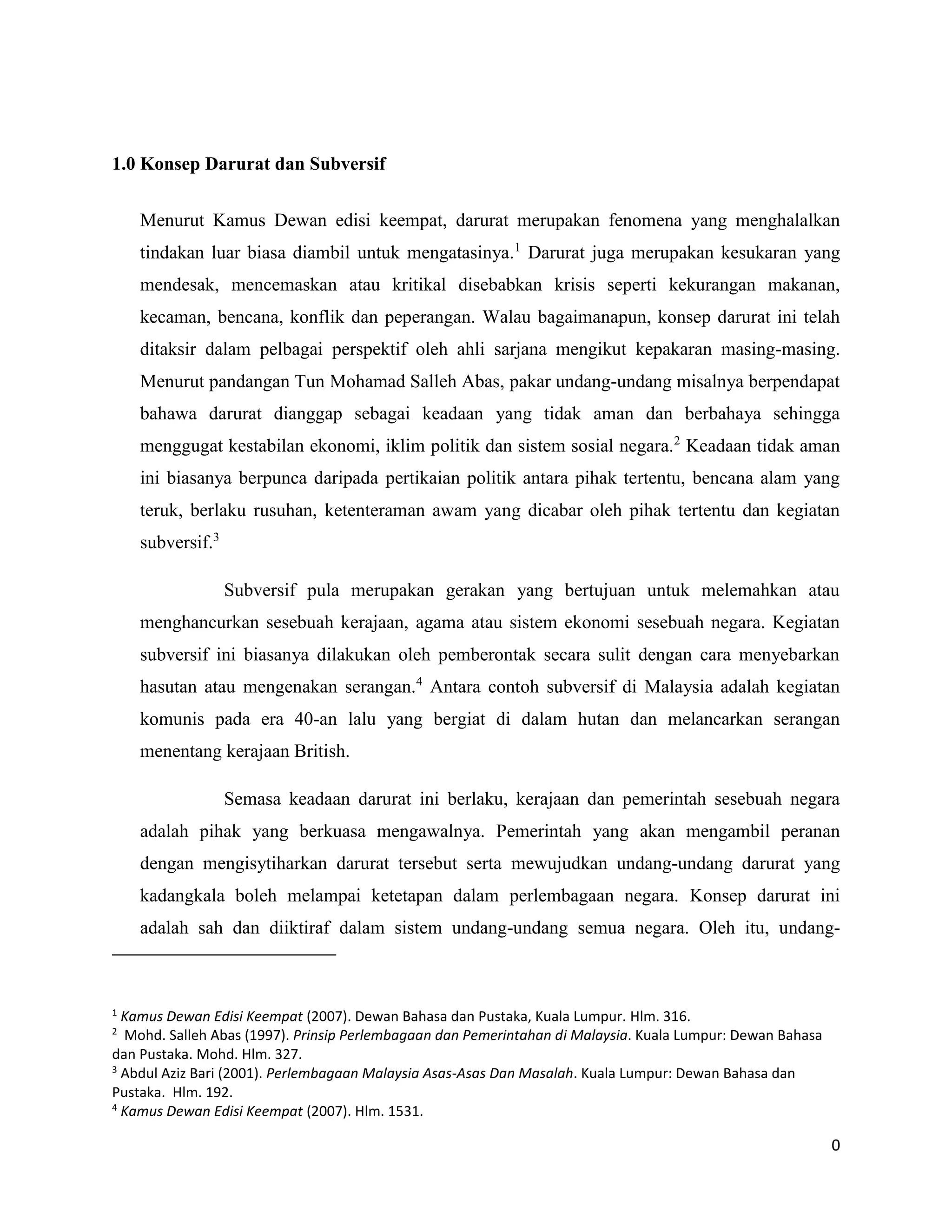 Konsep darurat dan subversif kuasa | DOCX