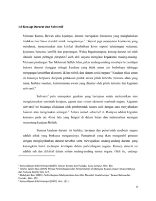 Konsep darurat dan subversif kuasa | DOCX
