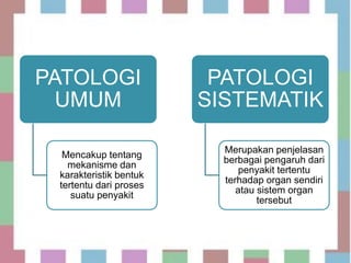 Konsep dasar fisiologi, patologi, dan patofisiologis | PPTX