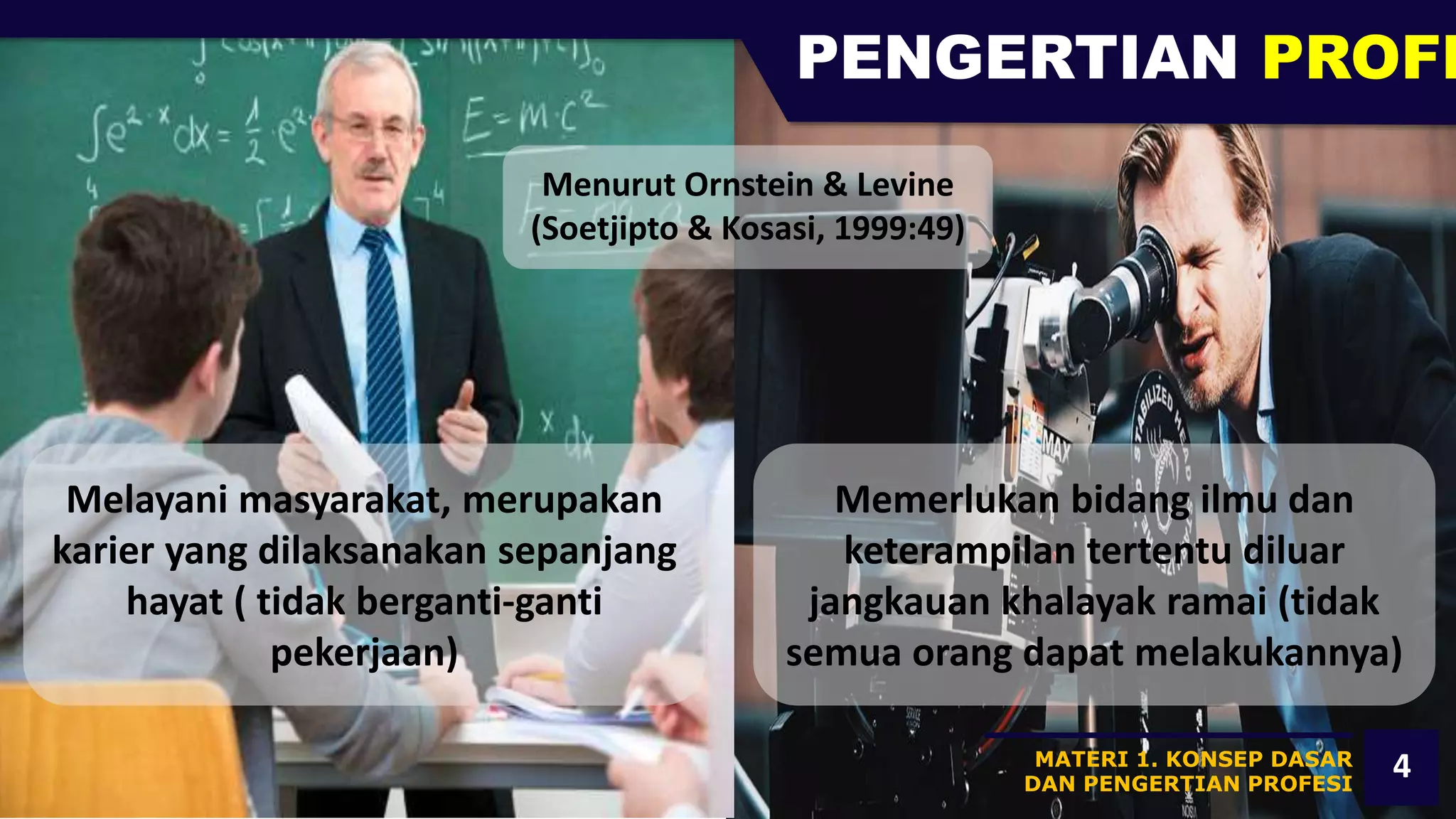 Konsep Dasar dan Pengertian Profesi, Profesional, Profesionalisasi, Profesionalisme | PPTX