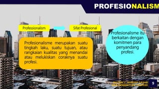 Konsep Dasar dan Pengertian Profesi, Profesional, Profesionalisasi, Profesionalisme | PPTX