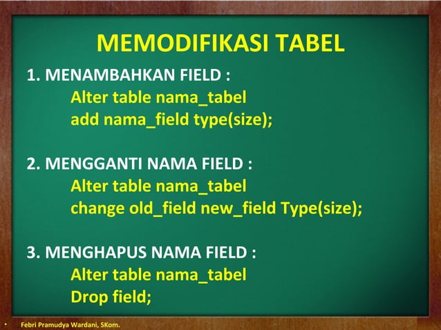 Konsep dasar database | PPT