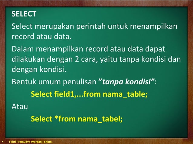 Konsep dasar database | PPT