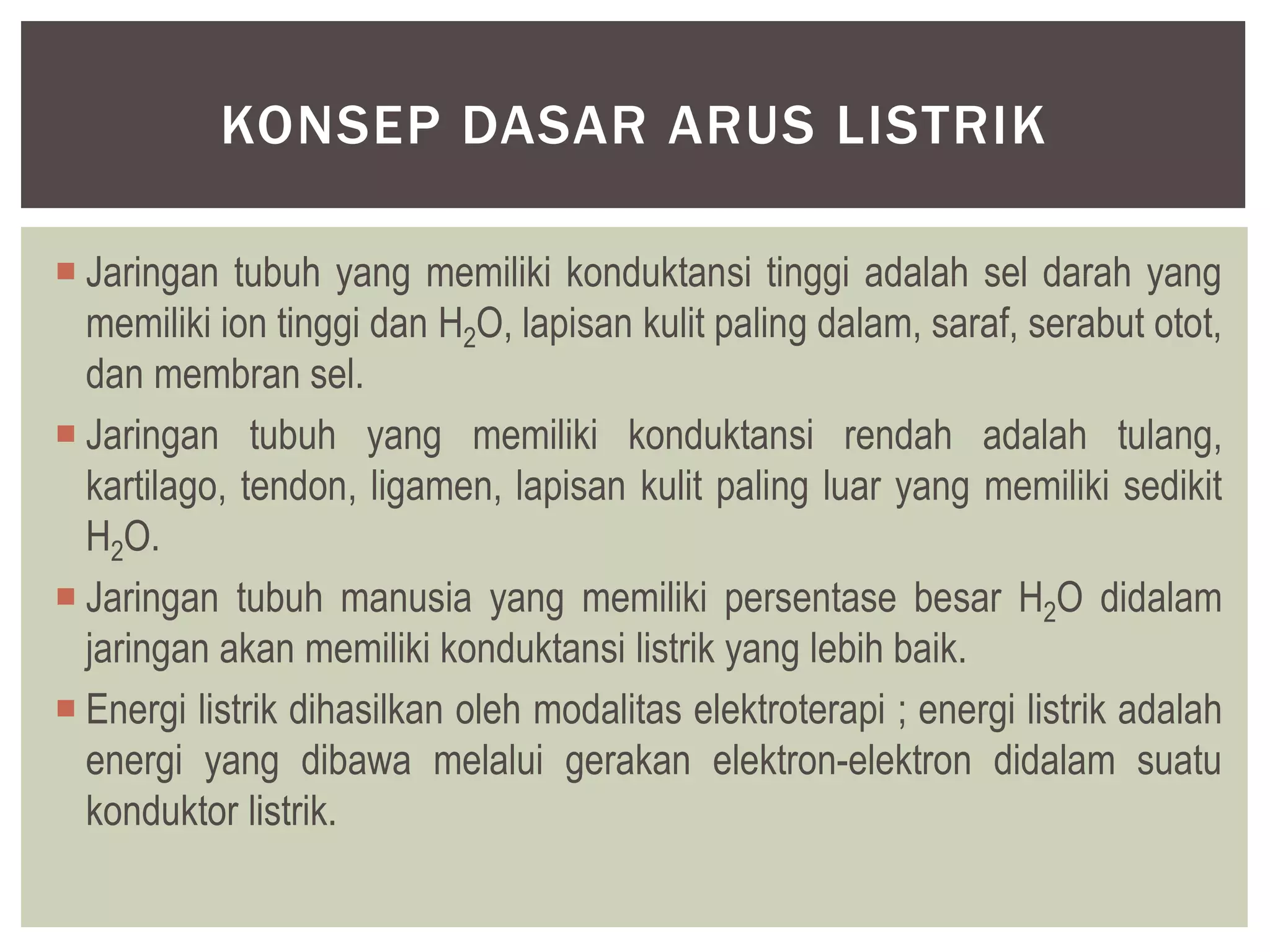 Konsep Dasar Elektroterapi | PDF