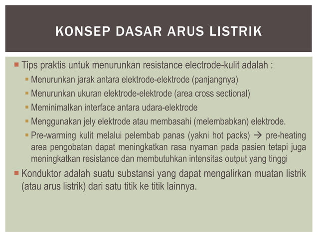 Konsep Dasar Elektroterapi | PDF