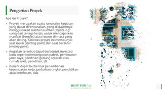 Konsep Dasar Evaluasi Proyek - Ilmu Ekonomi | PPTX