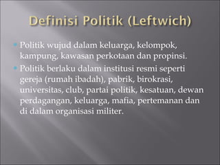 Konsep dasar ilmu politik | PPT