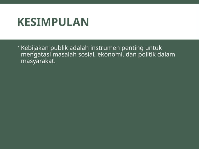 konsep dasar kebijakan publik materi kuliah | PPTX