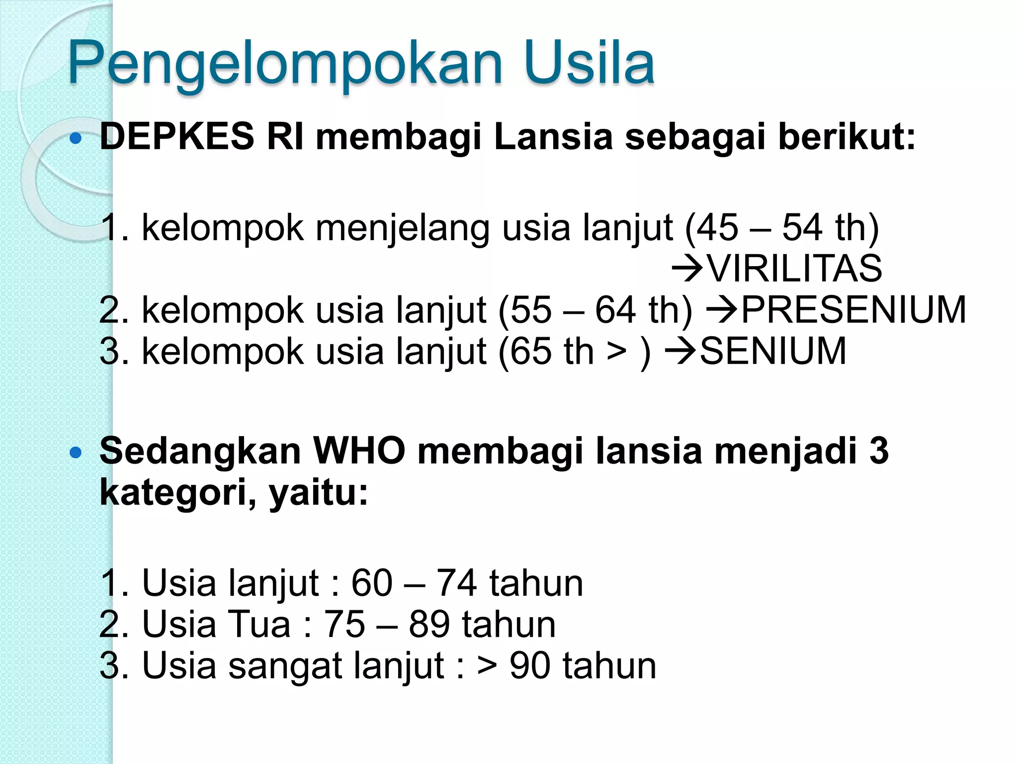 Konsep dasar keperawatan gerontik | PPTX