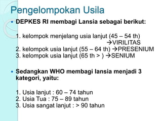 Konsep dasar keperawatan gerontik | PPTX