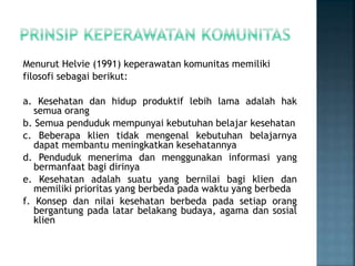 Konsep dasar keperawatan komunitas | PPTX