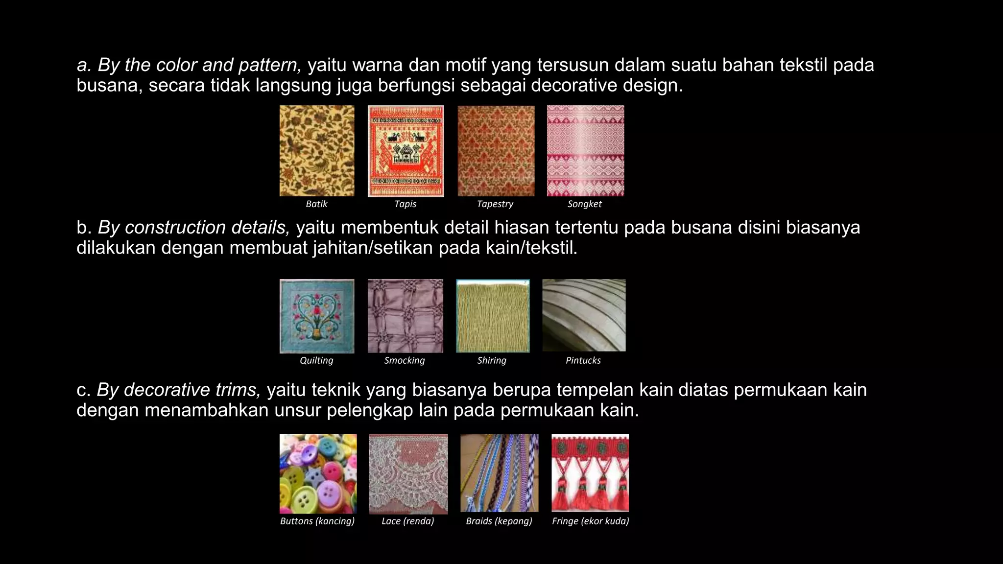 Konsep dasar kerajinan tekstil | PPTX