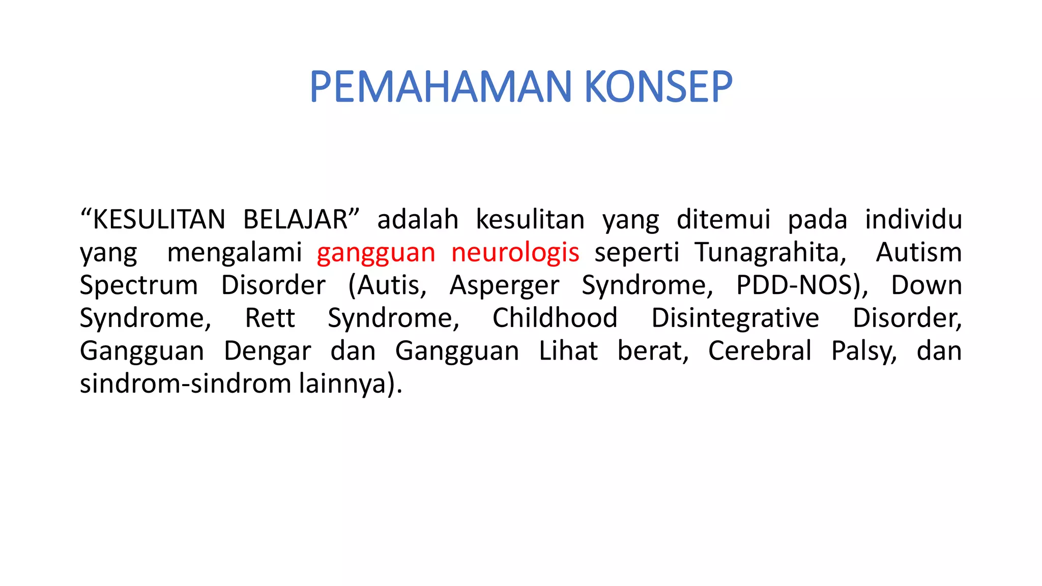 Konsep Dasar Kesulitan Belajar | PDF
