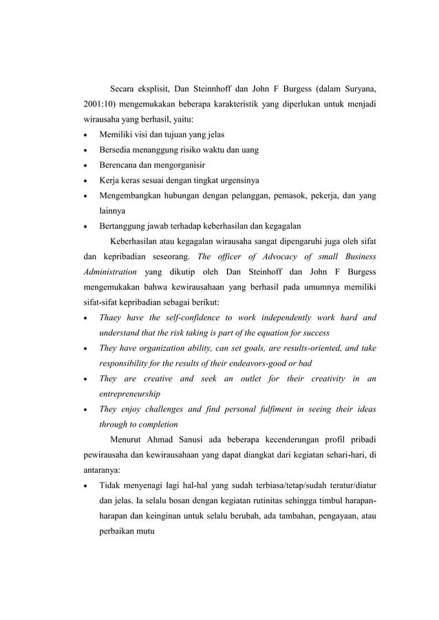 Konsep dasar kewirausahaan | DOCX