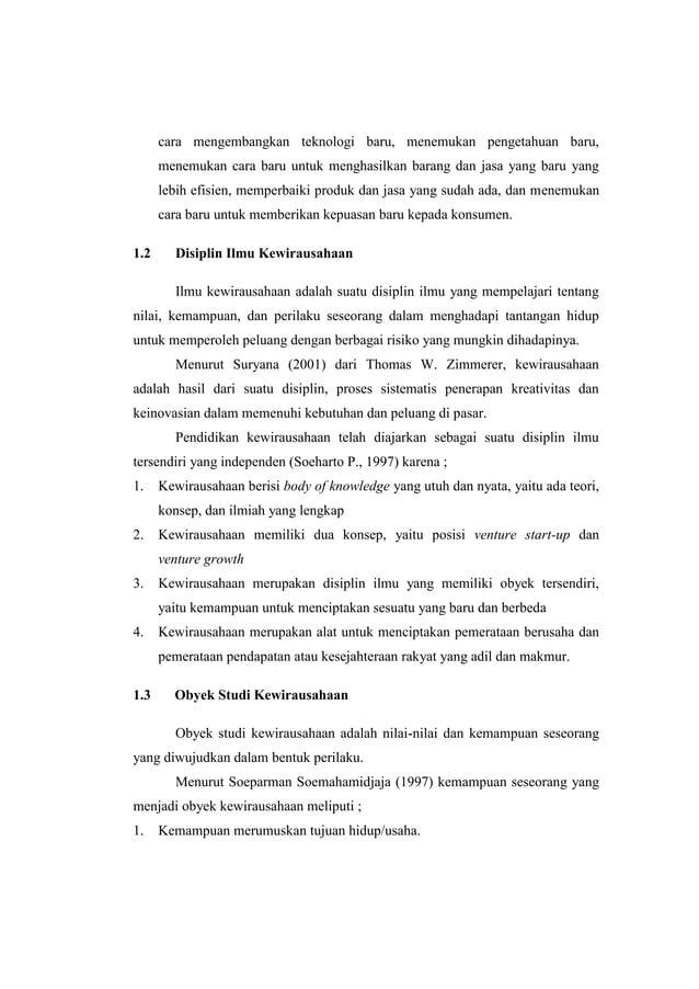 Konsep dasar kewirausahaan | DOCX