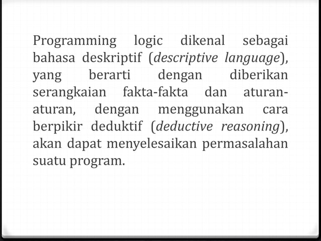 Konsep dasar logic programming | PPT