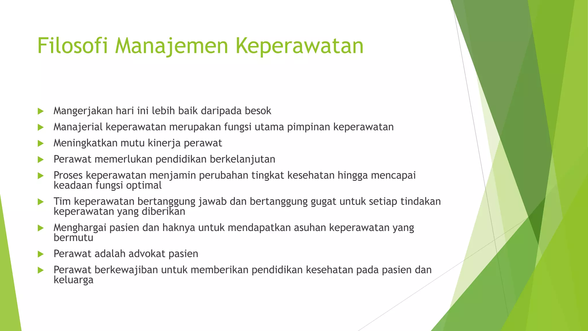 Konsep dasar manajemen keperawatan | PPTX