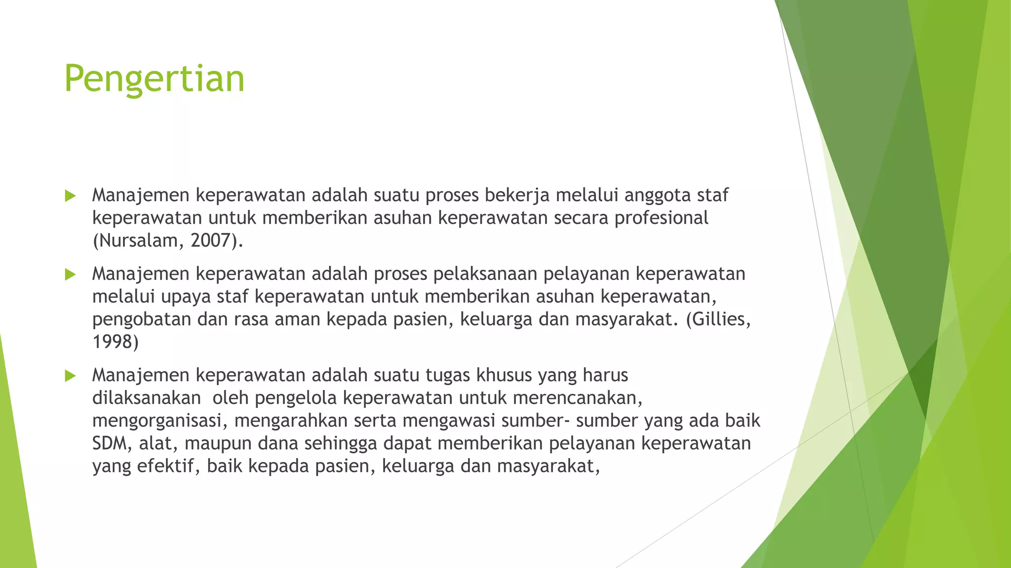 Konsep dasar manajemen keperawatan | PPTX