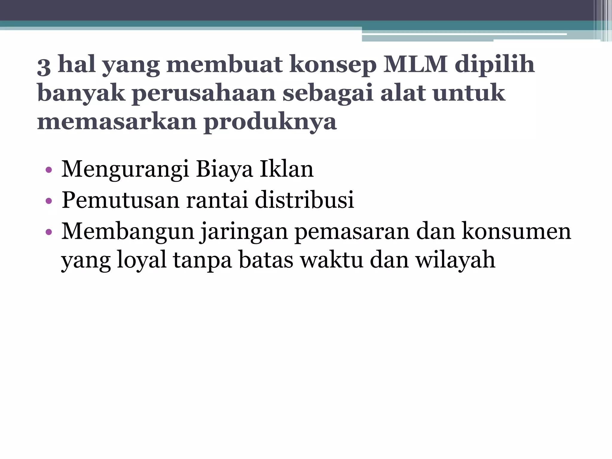 Konsep dasar multi level marketing (mlm) | PPTX
