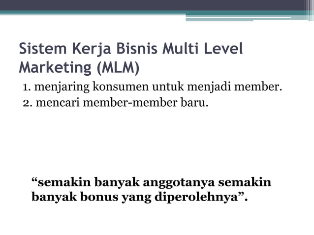 Konsep dasar multi level marketing (mlm) | PPTX