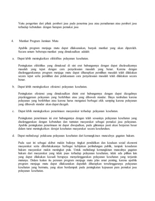 Konsep dasar mutu pelayanan kesehatan dan kebidanan | DOCX
